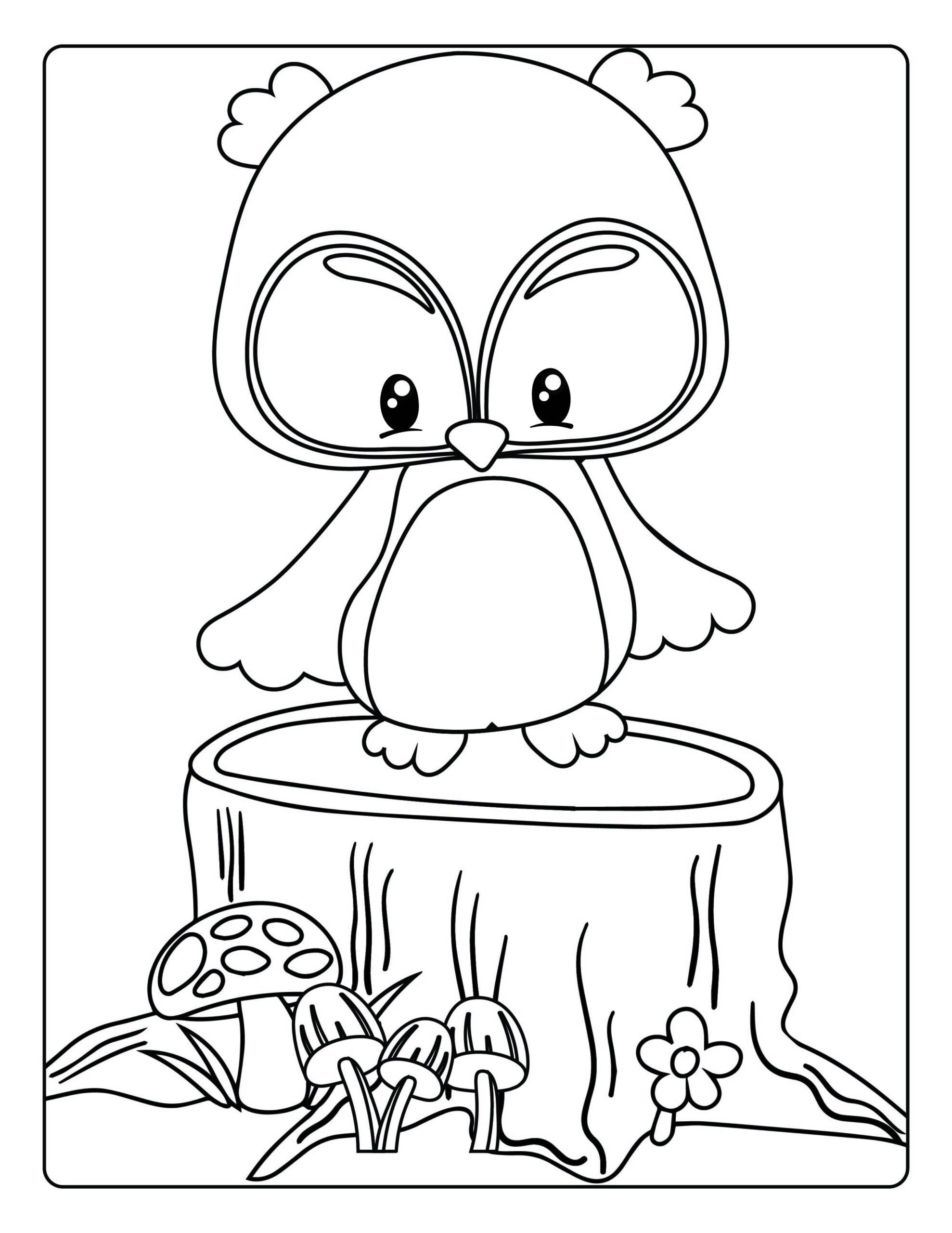 Woodland Animals Preschool Coloring Pages