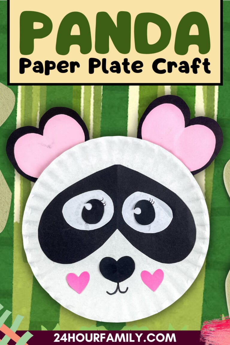 Paper Plate Panda Craft (Free Panda Template)