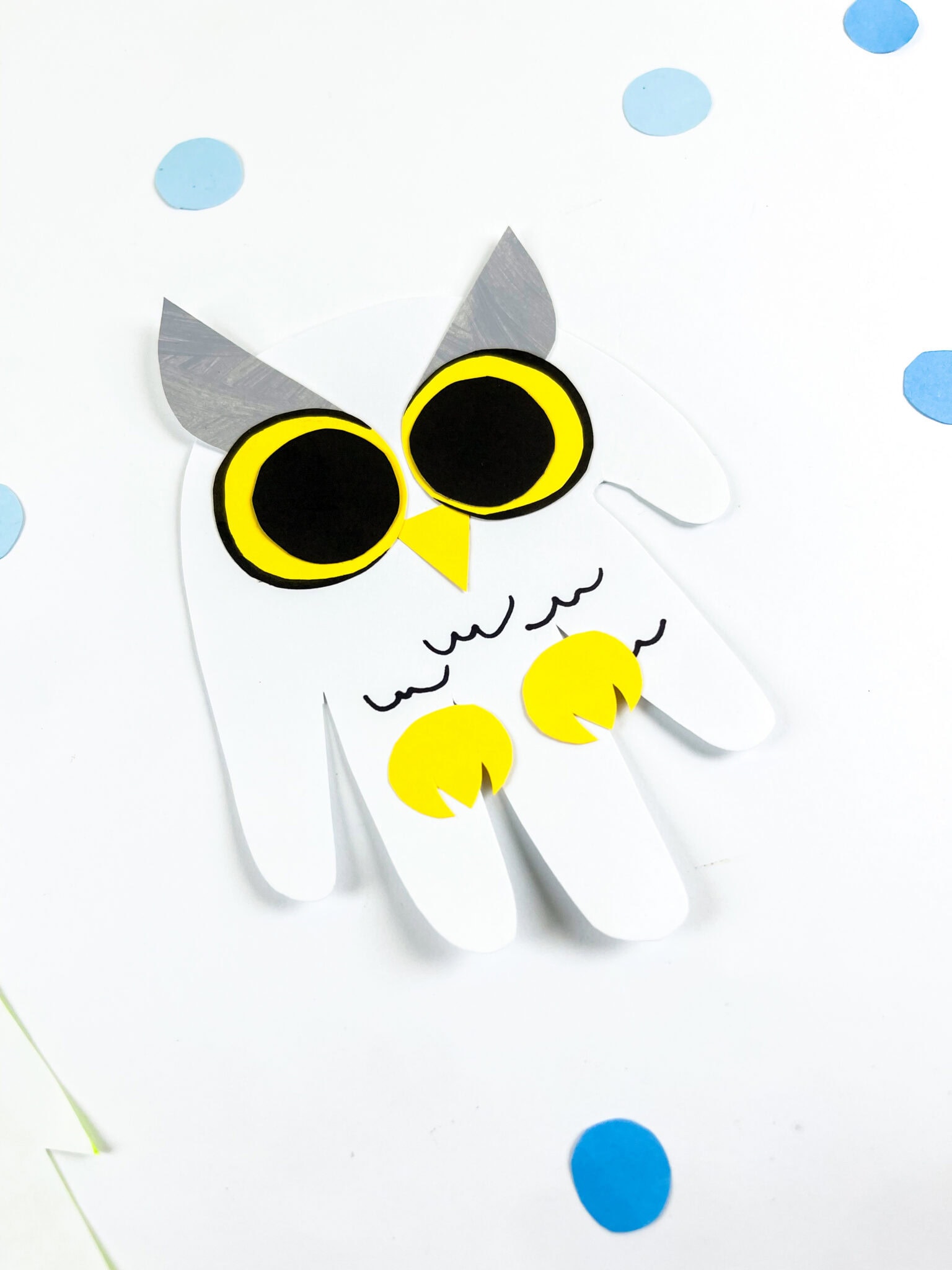 Snowy Owl Handprint Craft