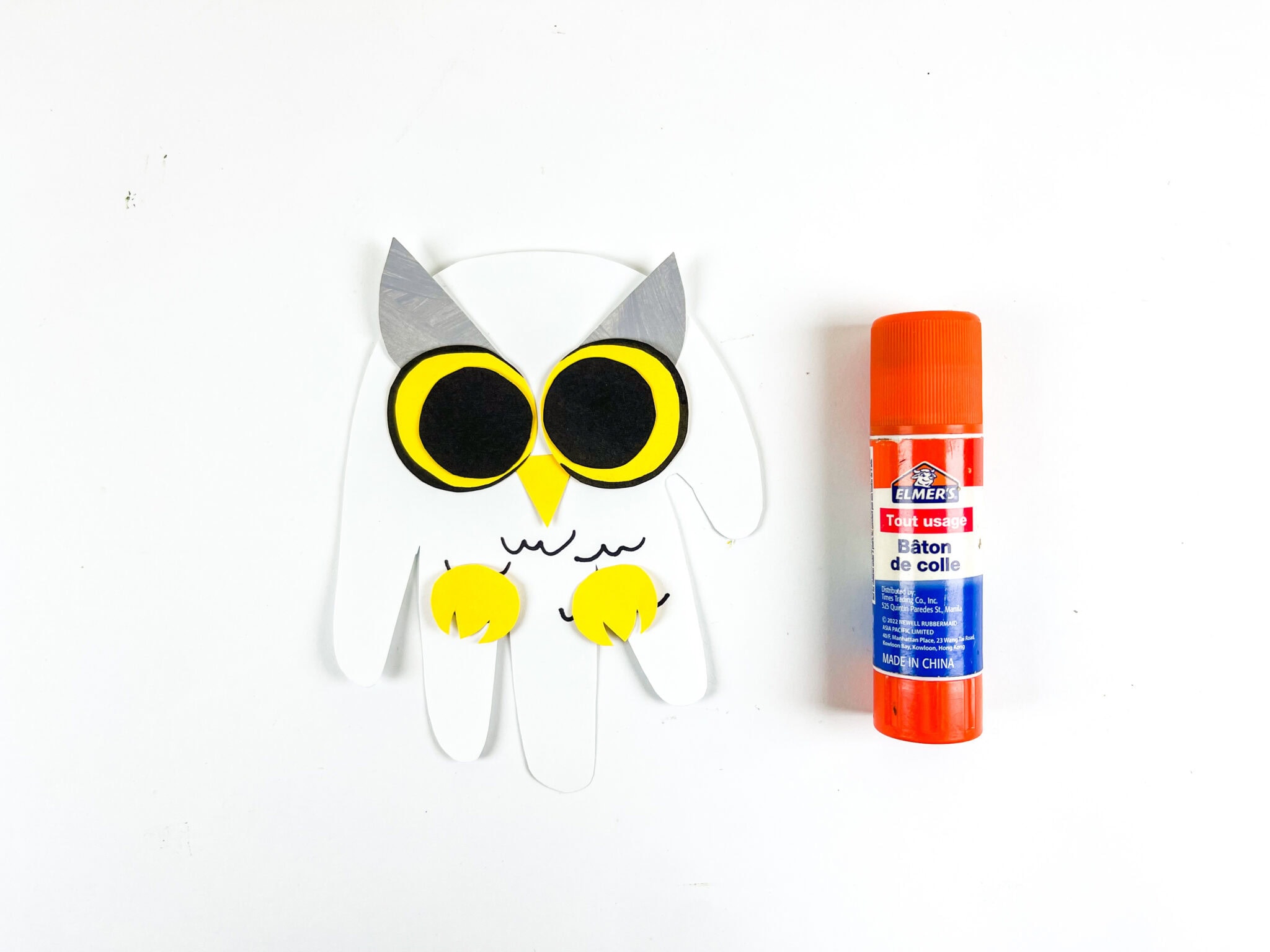 Snowy Owl Handprint Craft