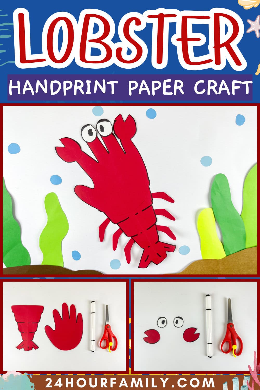 Lobster Handprint Paper Craft (Free Lobster Template PDF)