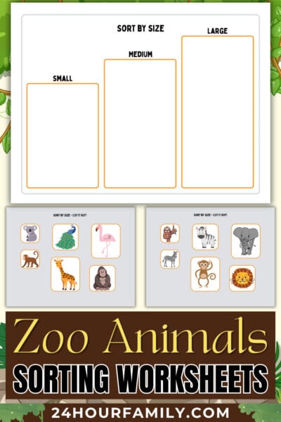 Free Zoo Animals Sorting Worksheets (Sort by Size, PDF)