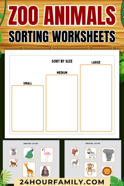 Free Zoo Animals Sorting Worksheets (Sort by Size, PDF)