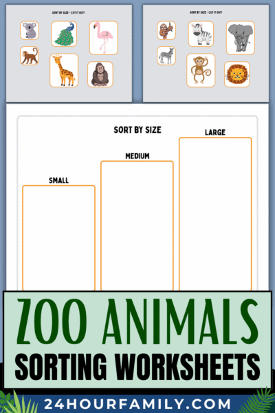 Free Zoo Animals Sorting Worksheets (Sort by Size, PDF)