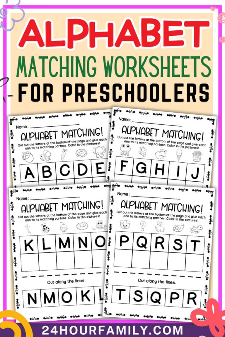 Alphabet Matching Worksheets for Preschoolers (Free PDF Printables)