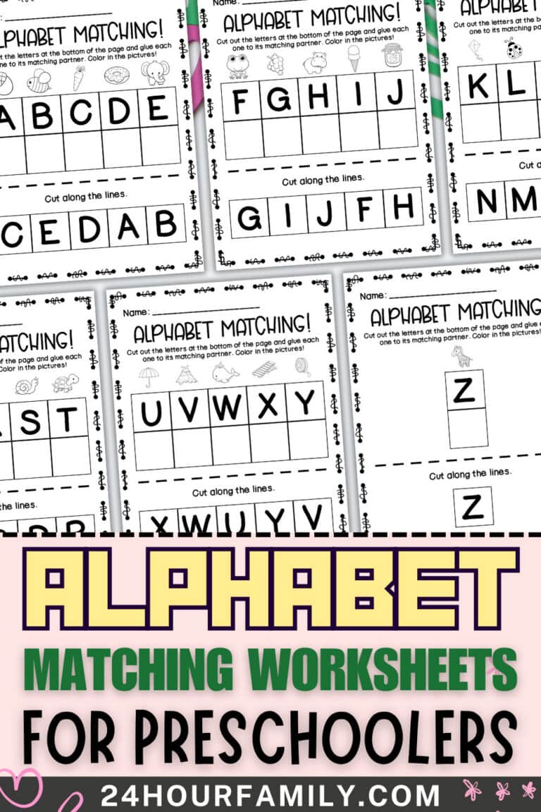 Alphabet Matching Worksheets for Preschoolers (Free PDF Printables)