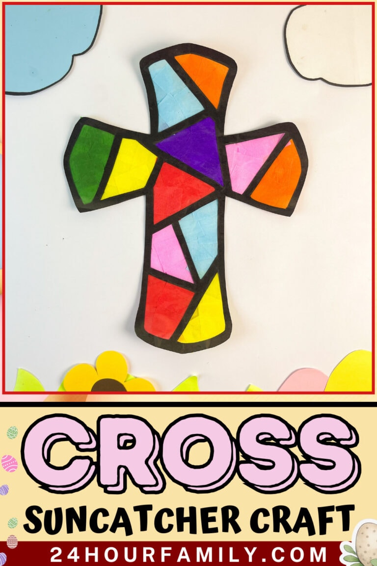 Cross Suncatcher Craft (Free Cross Template)