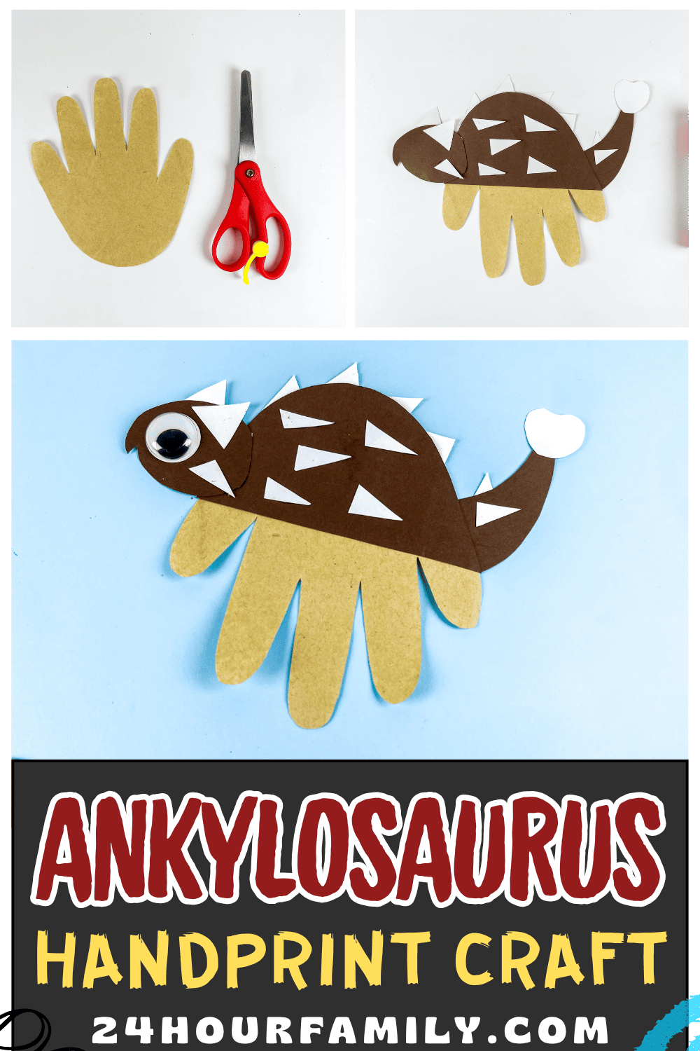 Ankylosaurus Handprint Craft