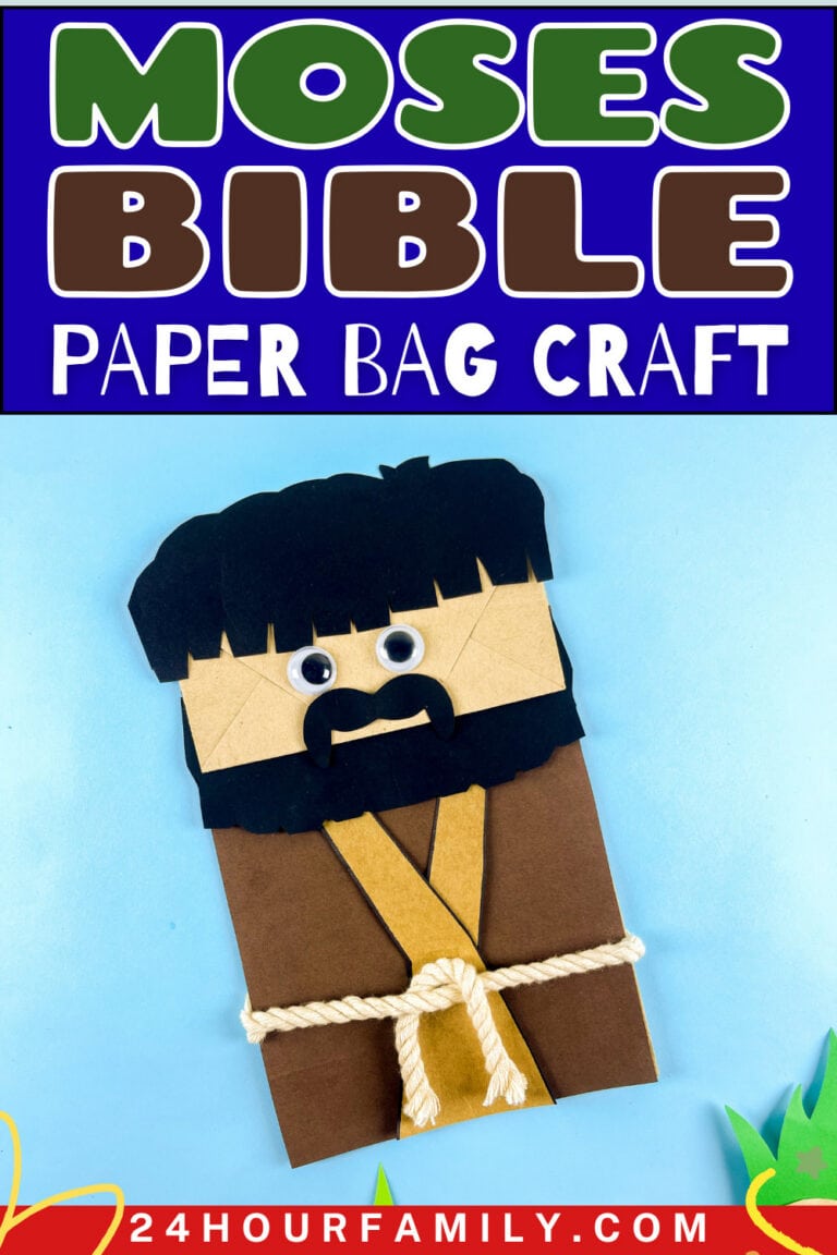 Moses Paper Bag Puppet Craft for Kids | Bible Story Sunday School Activity
